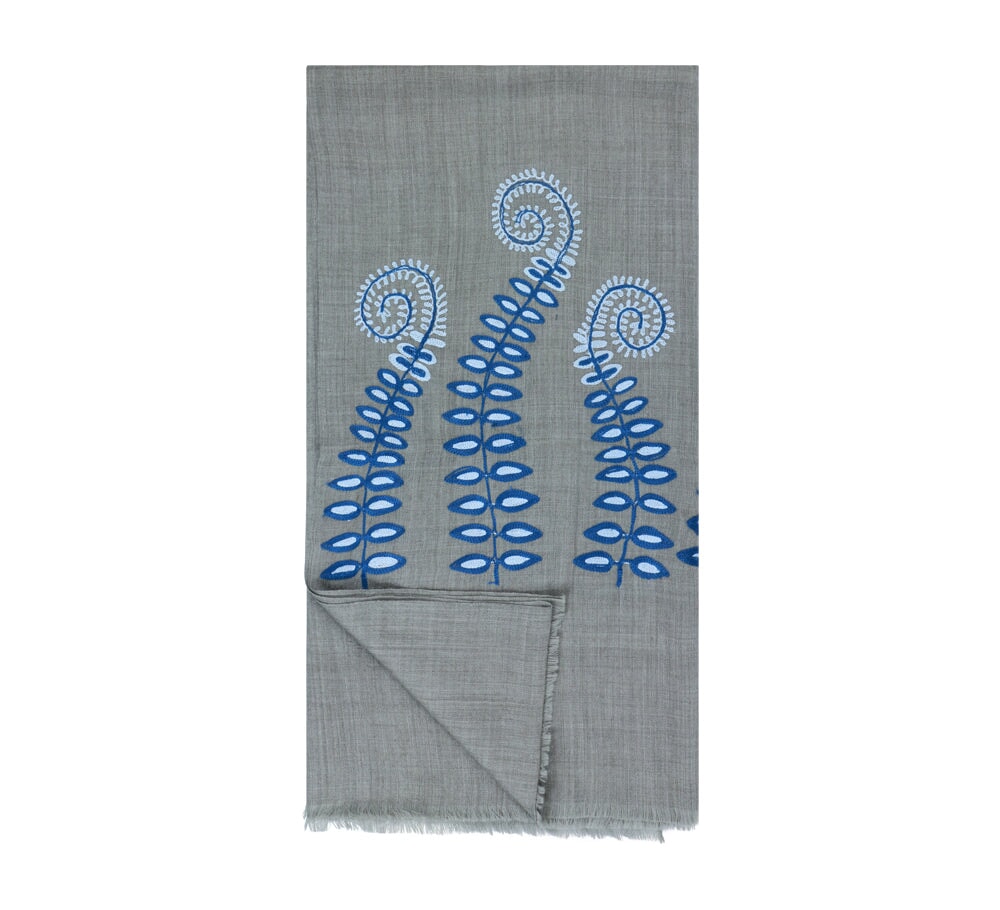 Fiddlehead Embroidery Stole | Pickett London