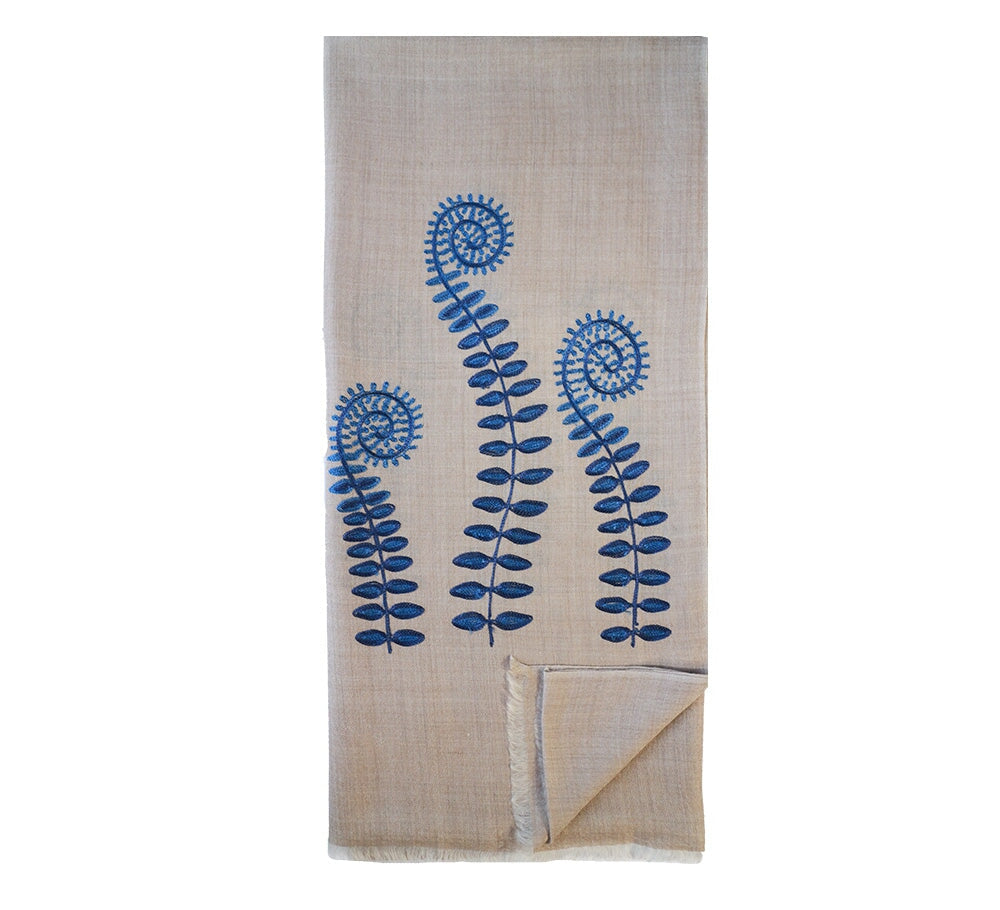 Fiddlehead Embroidery Stole | Pickett London